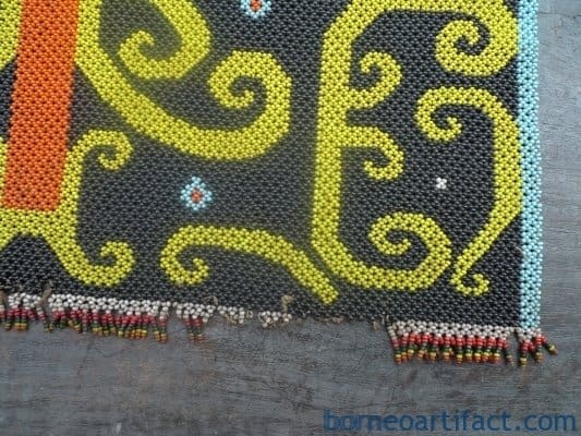 Tribal Beads MICRO BEADS PANEL Old Beaded Artifact Art Painting