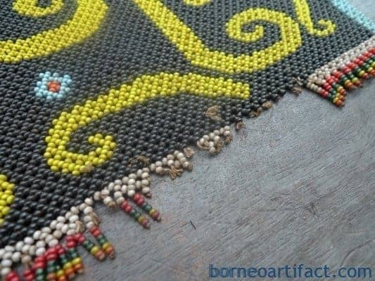 Tribal Beads MICRO BEADS PANEL Old Beaded Artifact Art Painting