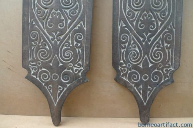 Wooden Shield Carved Tribal Native Head hunter Borneo Dayak ARMOR