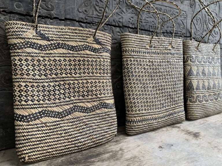 Handmade Bag (3 Pieces) Weaving Basket Handbag Fiber Art