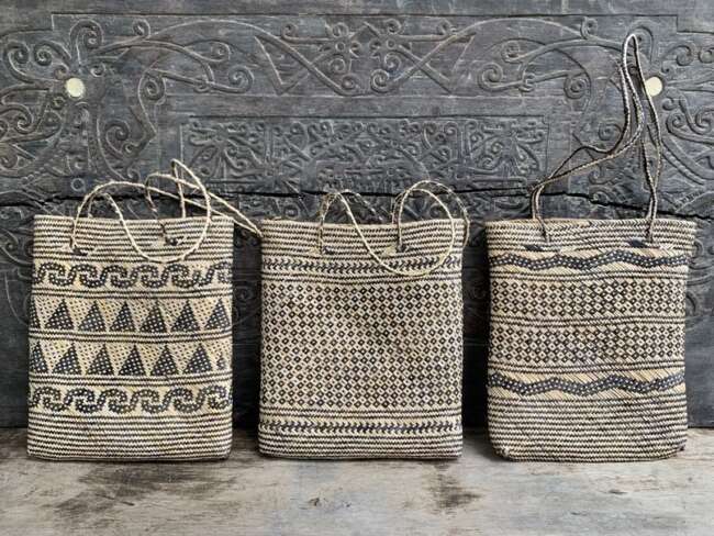 Handmade Bag (3 Pieces) Weaving Basket Handbag Fiber Art