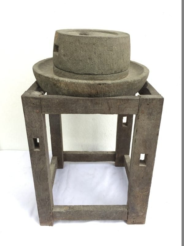 STONE GRINDER ANTIQUE Grind Primitive Asian Traditional Tool