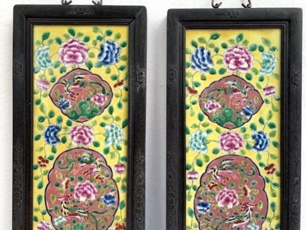 NYONYA PAINTING Porcelain Peranakan Wall Drawing Deco Asia