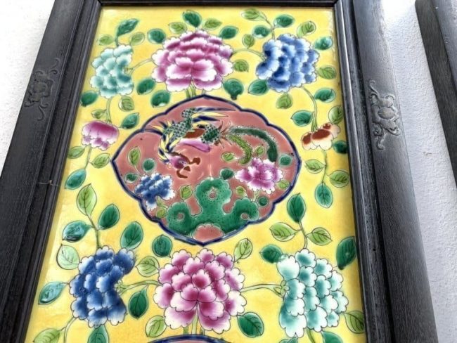 NYONYA PAINTING Porcelain Peranakan Wall Drawing Deco Asia