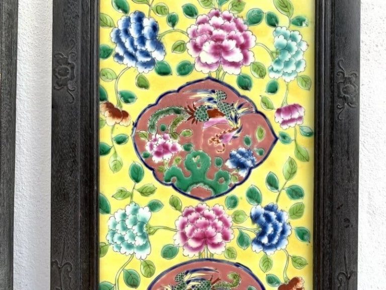 NYONYA PAINTING Porcelain Peranakan Wall Drawing Deco Asia