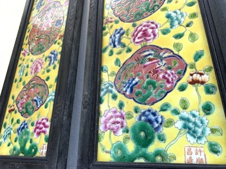 NYONYA PAINTING Porcelain Peranakan Wall Drawing Deco Asia